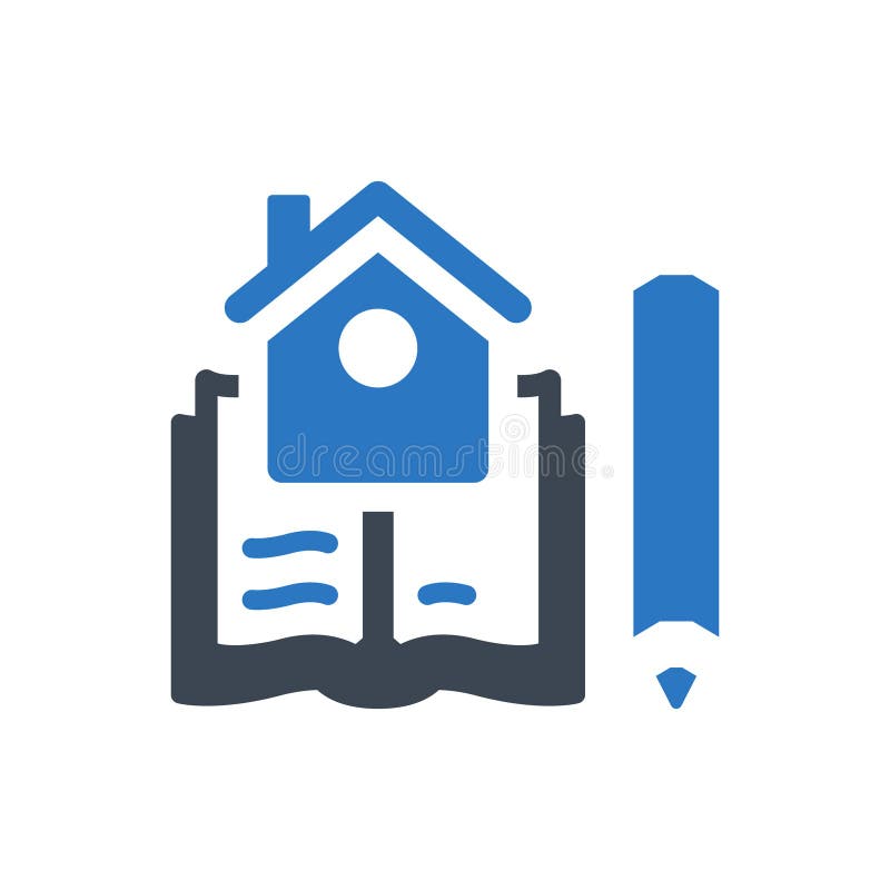 Homework Icon. Simple Linear Image of a Person Sitting on a Chair at a ...