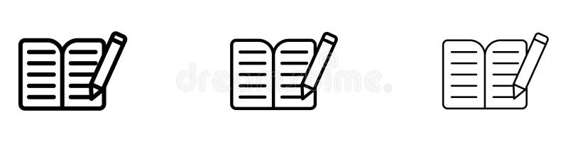 Homework icon vector stock illustration. Illustration of line - 348390717