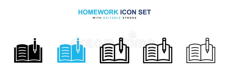 Homework icon vector stock illustration. Illustration of vector - 348441584