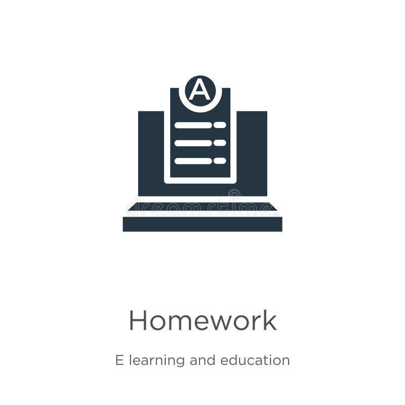 Homework Icon Vector. Trendy Flat Homework Icon from E Learning and ...
