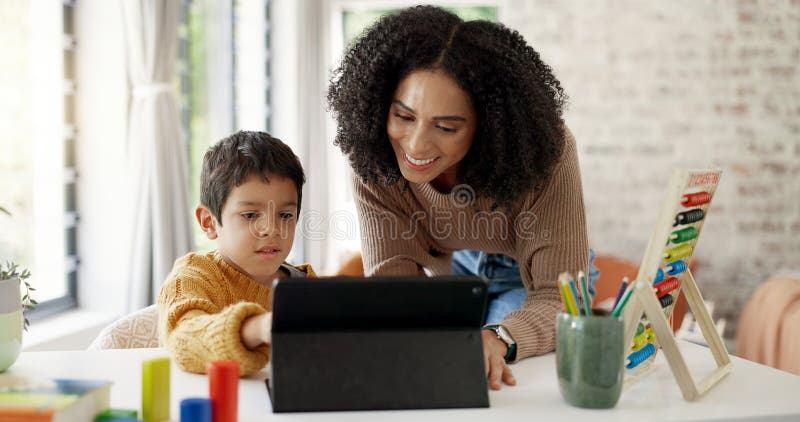 Homework, Learning and Help with Mother and Son for Homeschooling, Research and Math. Education ...