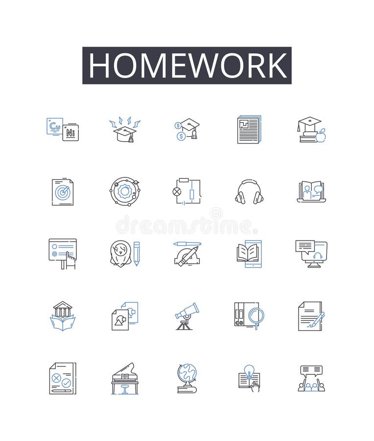 Homework Line Icons Collection. Transformation, Development, Discovery ...