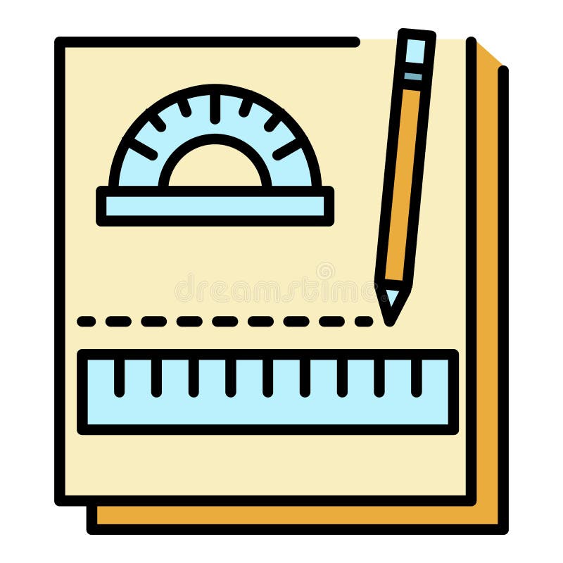 Homework Notebook Icon Color Outline Vector Stock Vector - Illustration ...