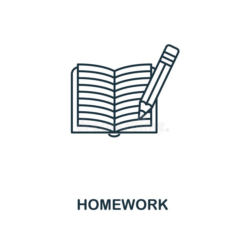 Homework Outline Icon. Creative Design from School Icon Collection ...