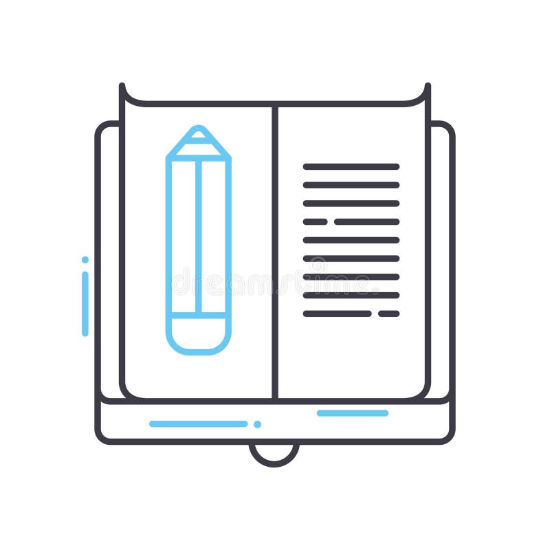 Homework Study Line Icon, Outline Symbol, Vector Illustration, Concept ...