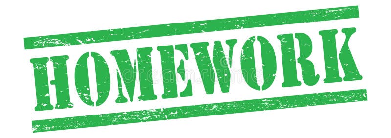 HOMEWORK Text on Green Grungy Lines Stamp Stock Illustration ...