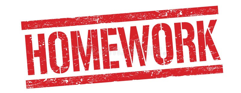 HOMEWORK Text on Red Grungy Vintage Round Stamp Stock Illustration ...