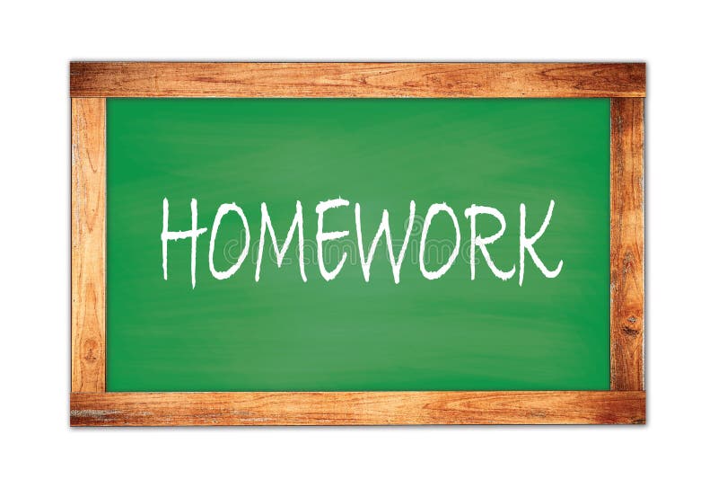 HOMEWORK Text Written on Green School Board Stock Illustration ...