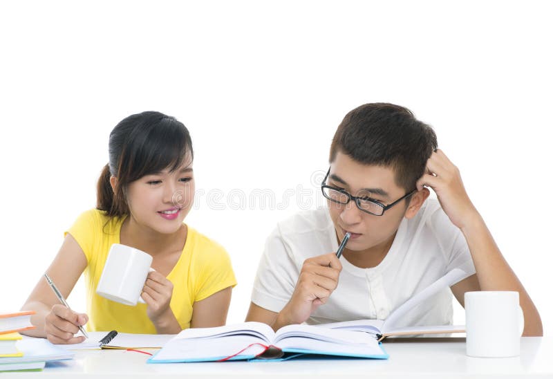 Homework together stock image. Image of clever, college - 28183891