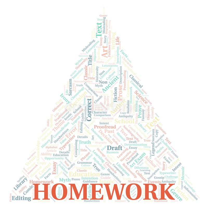 Homework Typography Word Cloud Create with the Text only Stock ...