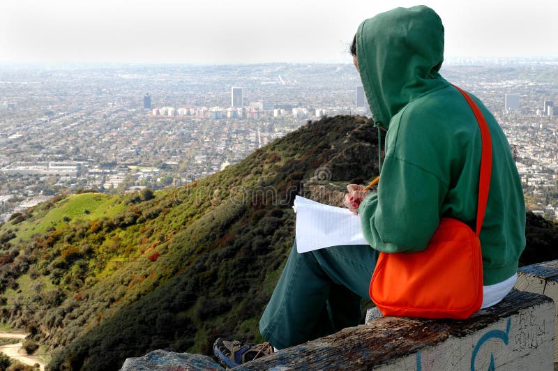 Homework with a view stock photo. Image of california, girl - 613016