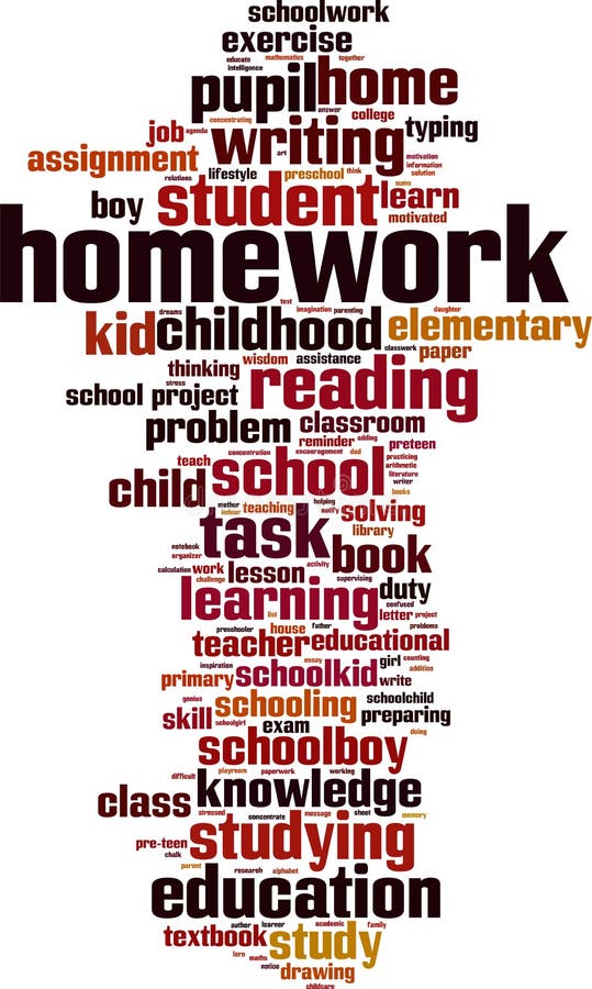 Homework word cloud stock vector. Illustration of knowledge - 202540044