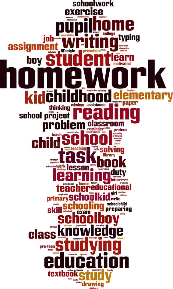 Homework word cloud stock vector. Illustration of knowledge - 202540044
