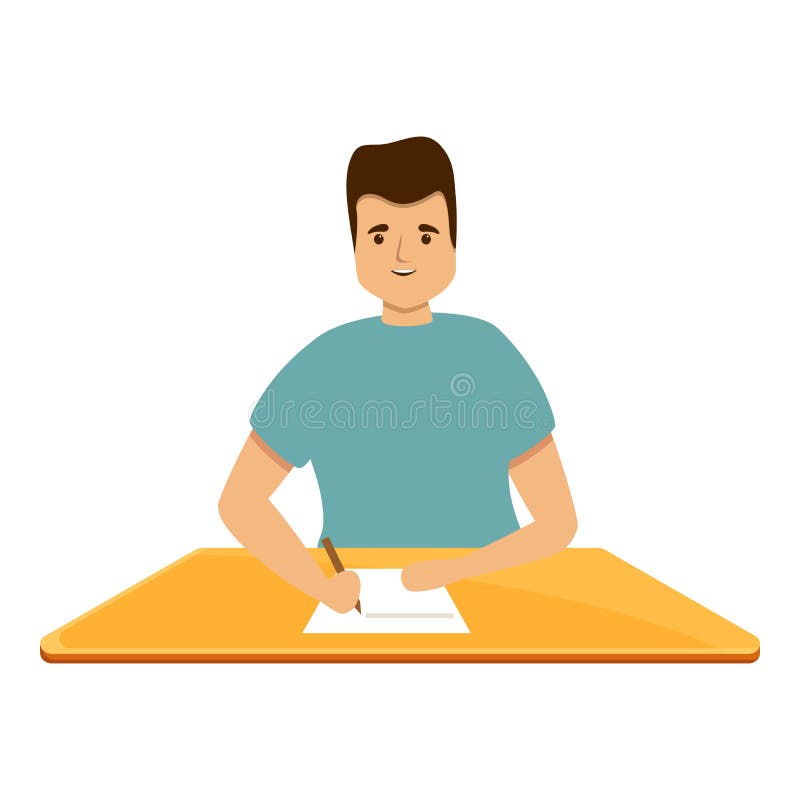 Cartoon Pencil Man Writing Book Stock Illustrations – 303 Cartoon ...