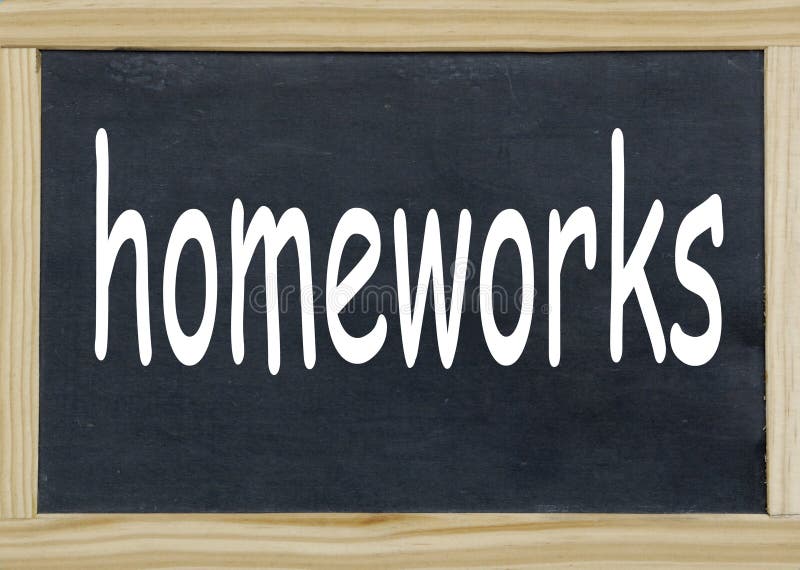 Homeworks Written on a Chalkboard Stock Photo - Image of stone, surface ...