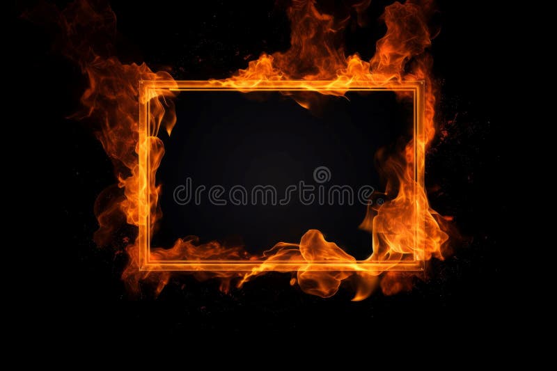 Homey Rectangle Fire Frame Simple. Generate Ai Stock Photo - Image of ...