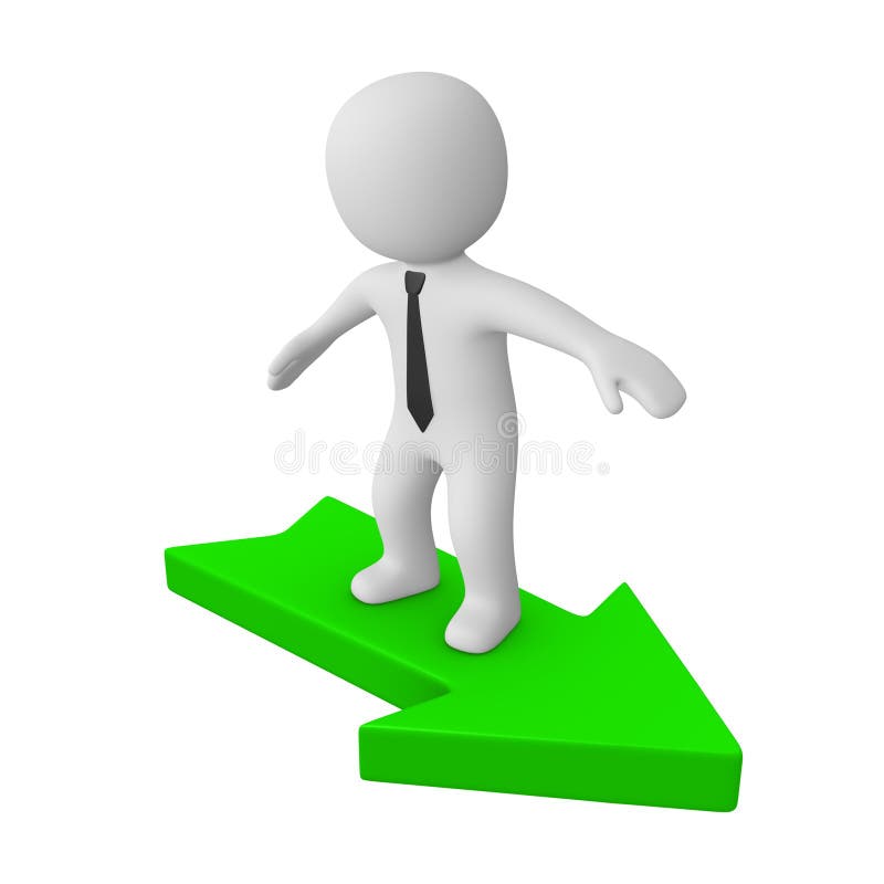 Homme 3d sur la flèche illustration stock. Illustration du affaires ...