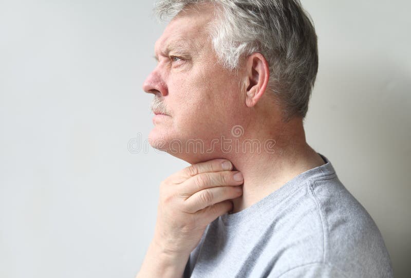 Homme Avec Douleur De Gorge Image stock - Image du santé, profil: 24388289