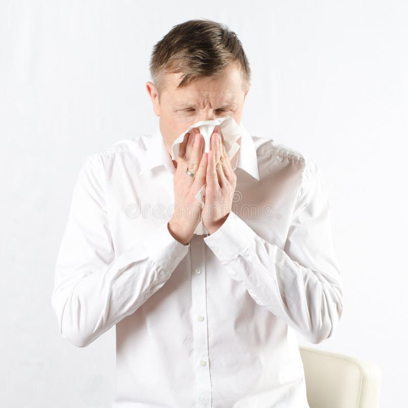 Homme avec le froid photo stock. Image du cheveu, couleur - 51255856