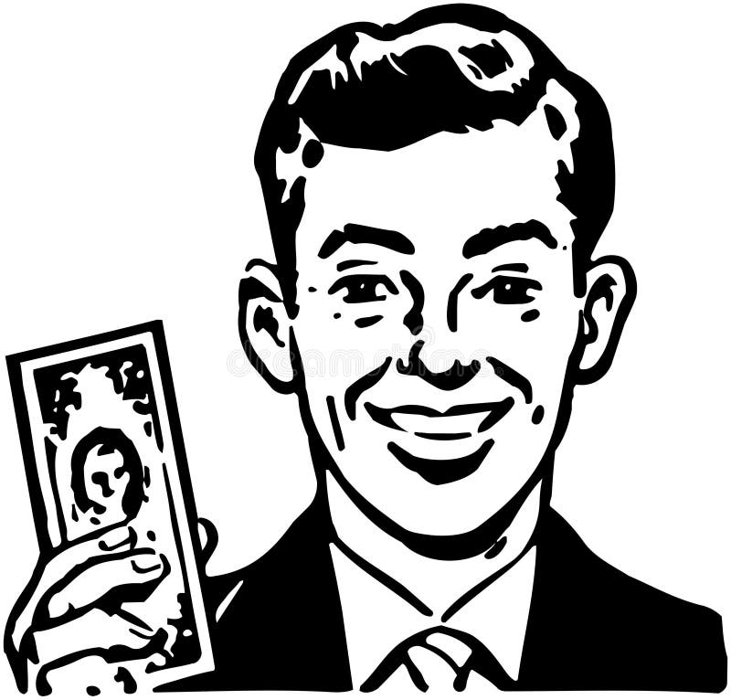 Homme Avec Milliard Billet D'un Dollar Illustration de Vecteur ...