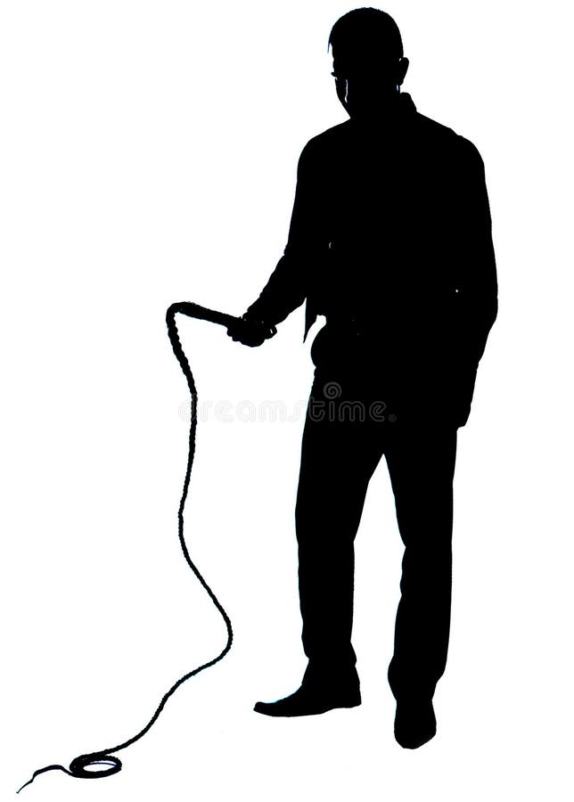 Homme avec un fouet image stock. Image du tension, costume - 6759801