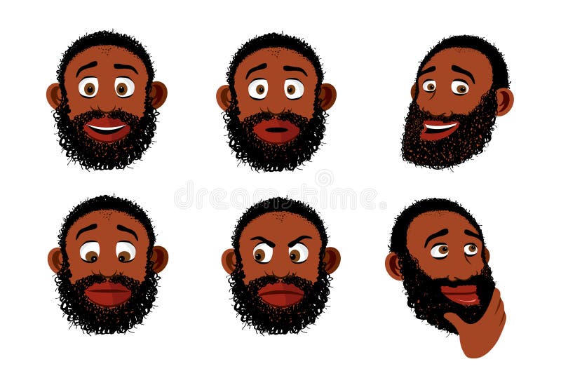Homme barbu noir illustration de vecteur. Illustration du visages ...