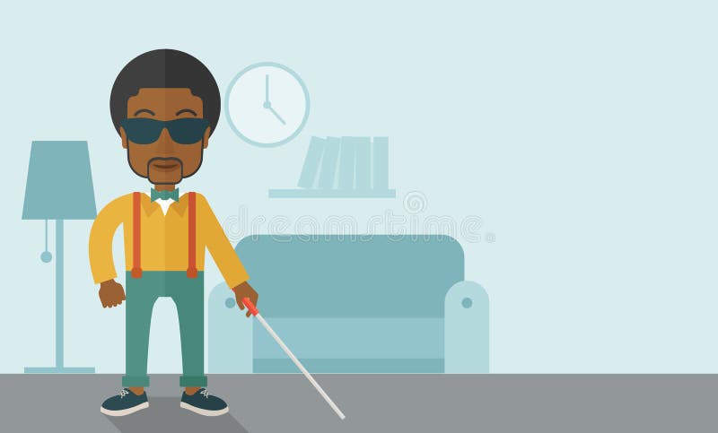 Homme borgne avec le bâton illustration de vecteur. Illustration of ...