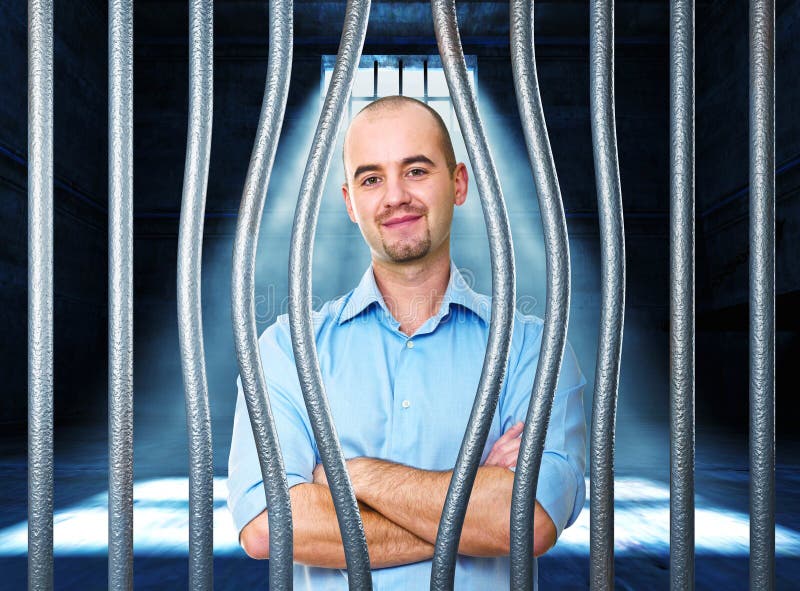 Homme calme en prison photo stock. Image of liberté, caucasien - 20564326