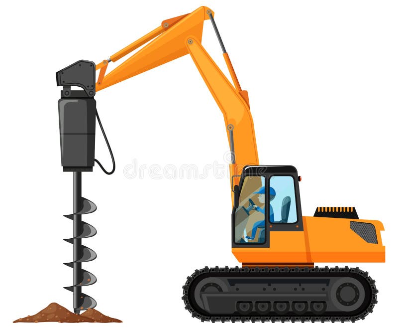 Homme Conduisant Le Camion De Foreuse Illustration de Vecteur ...