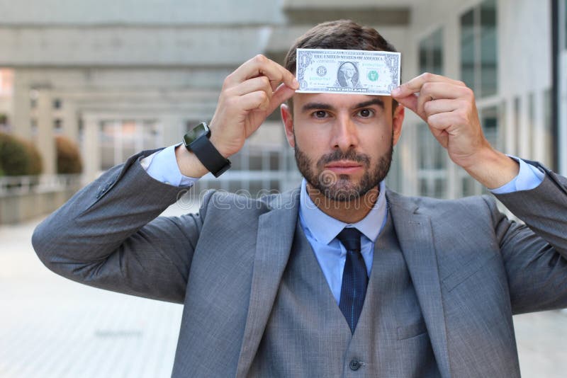 Homme Avide D'affaires Montrant Son Argent Image stock - Image du ...