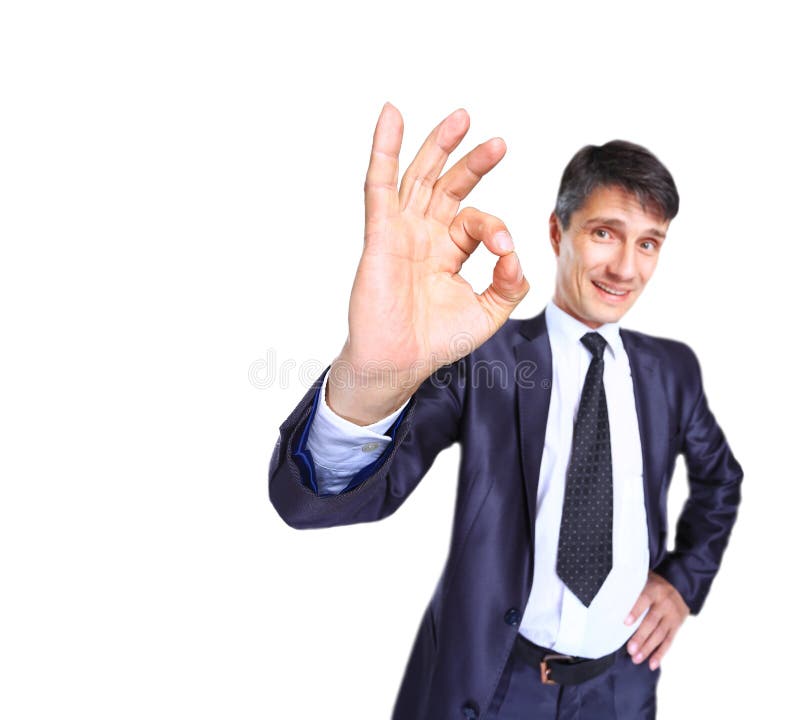 Homme Daffaires Avec Le Geste Correct Image Stock Image Du Métier