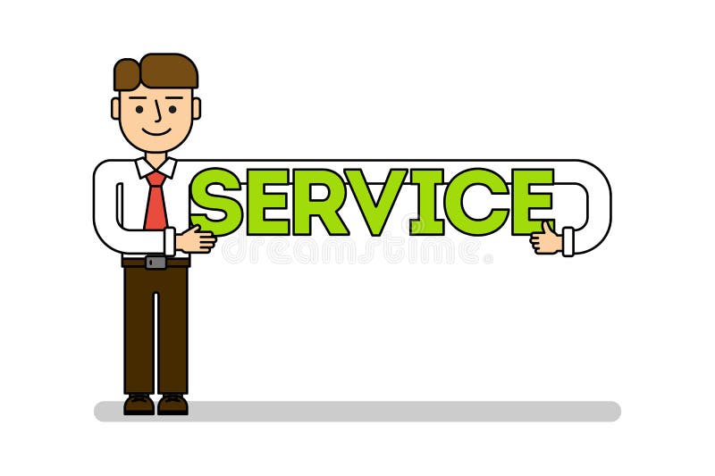 Homme D'affaires Avec Le Service Illustration de Vecteur - Illustration ...
