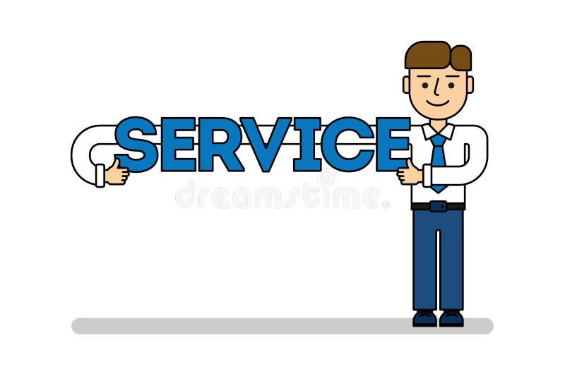 Homme D'affaires Avec Le Service Illustration de Vecteur - Illustration ...