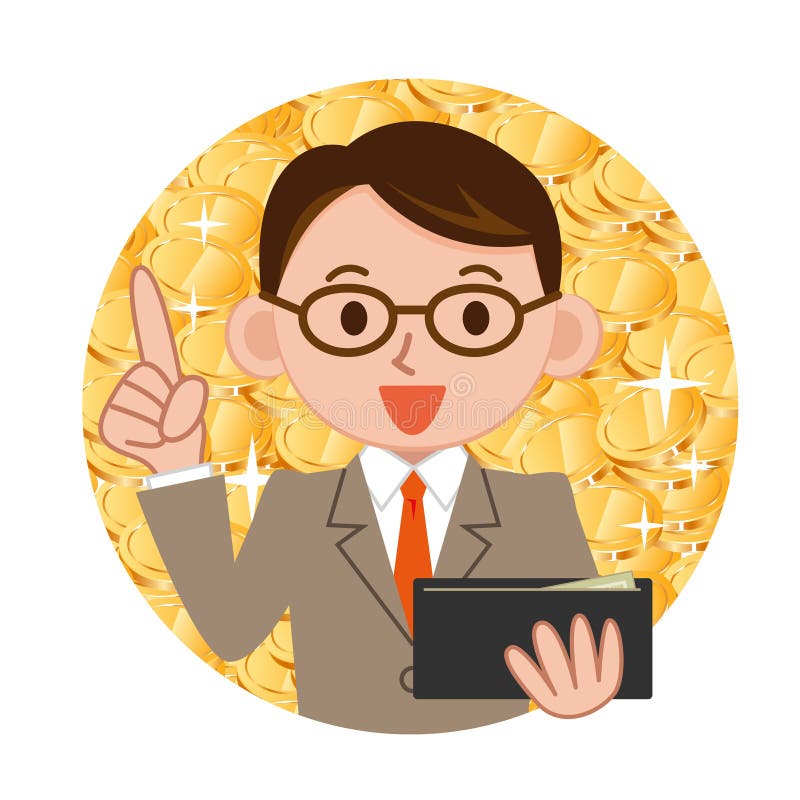 Homme D'affaires Avec Une Bourse Illustration de Vecteur - Illustration ...