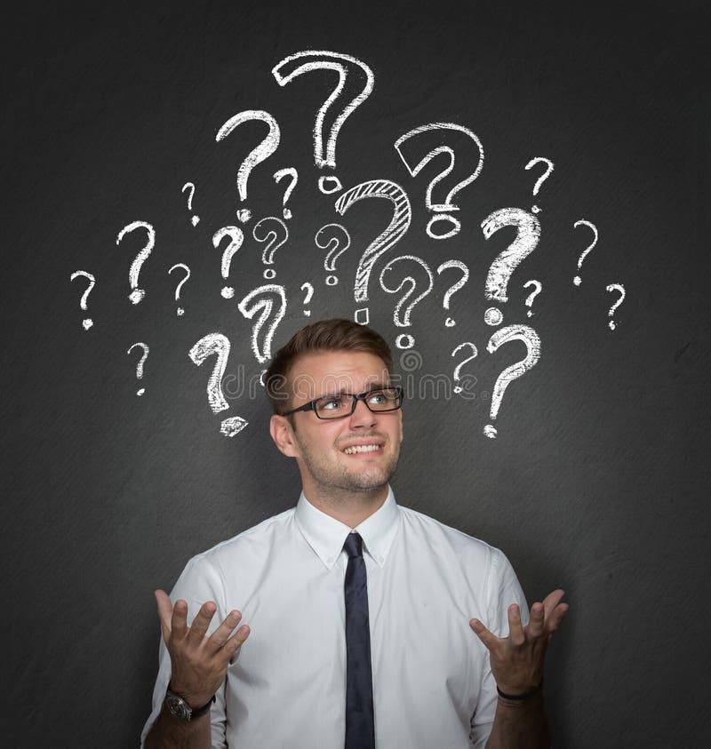 Homme Avec Le Point D'interrogation Photo stock - Image du progrès ...