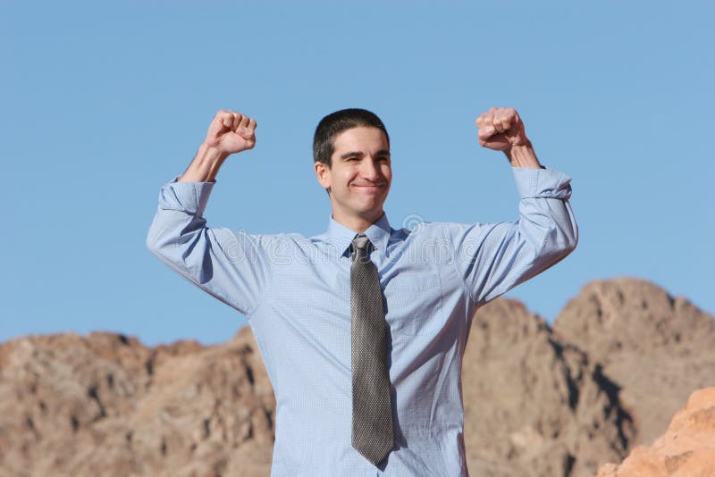 Homme d'affaires heureux photo stock. Image du businessman - 3260652