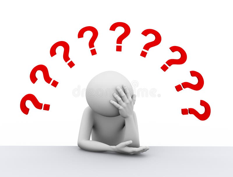 Homme 3d Et Illustration Bouleversés De Points D'interrogation ...