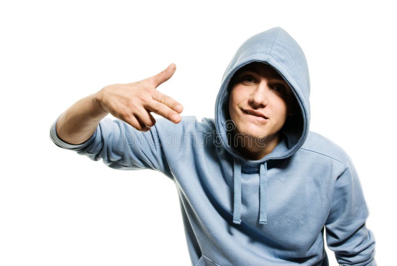 Homme dans un capot photo stock. Image du homme, frais - 6046820
