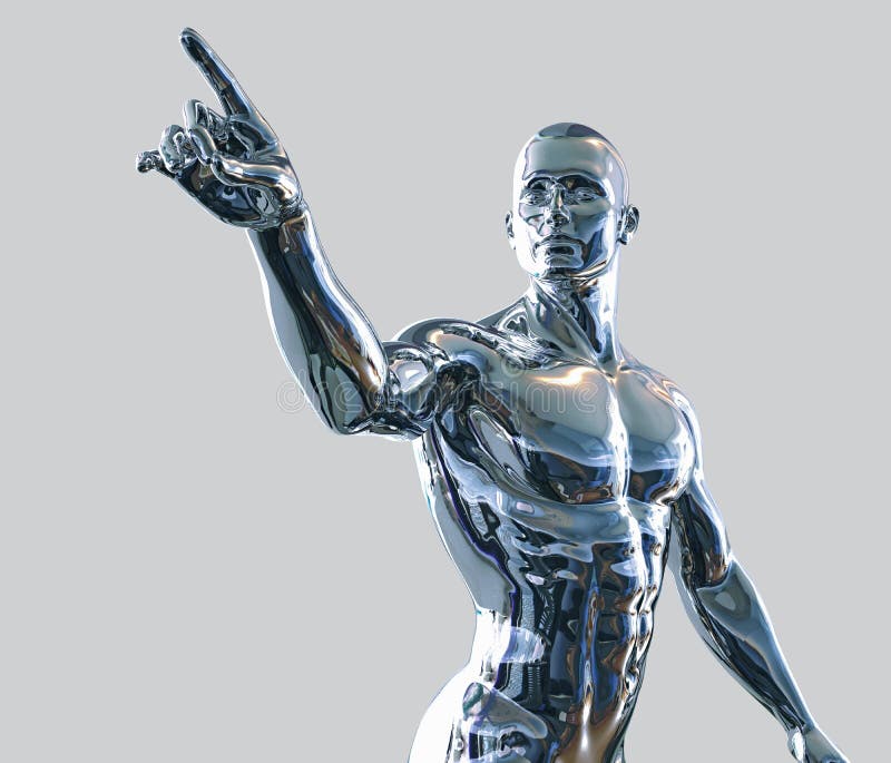 Homme de Cyborg illustration stock. Illustration du medias - 9363368