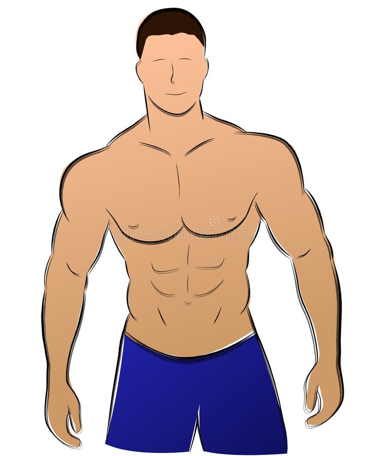 Homme de muscle de vecteur illustration de vecteur. Illustration du ...