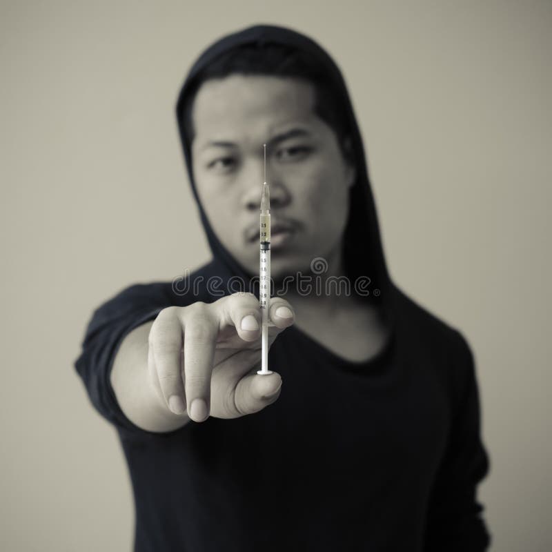 Homme de toxicomane image stock. Image du foncé, rétro - 52677665