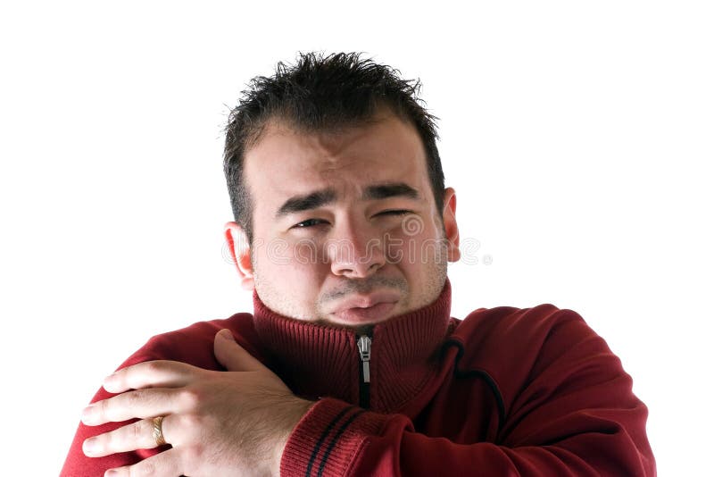 Homme de tremblement froid image stock. Image du dissimulation - 12646503