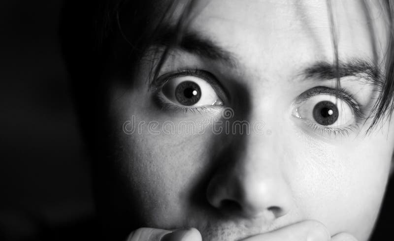 Homme effrayé image stock. Image du concept, visage, doux - 6798261