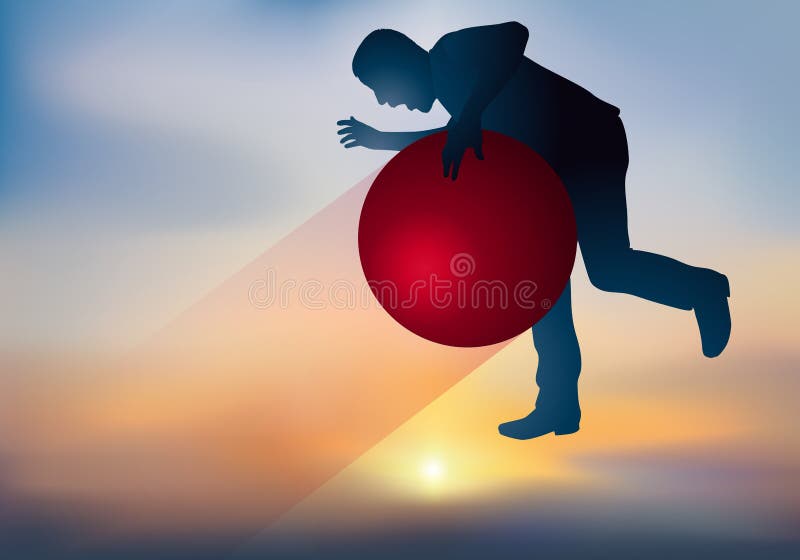 A Man Symbolically Ejected by a Cannonball. Stock Illustration ...