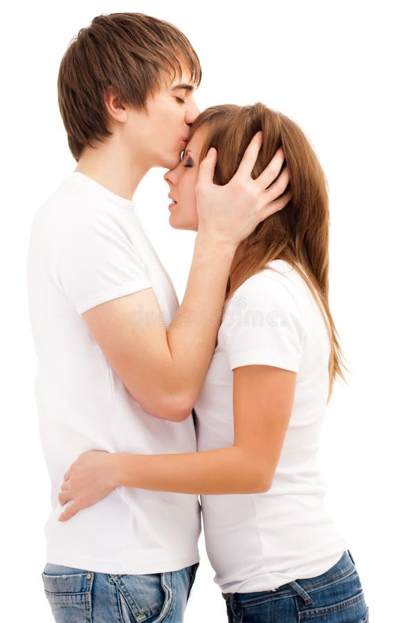Homme Embrassant La Femme Image Stock Image Du Heureux 12492915