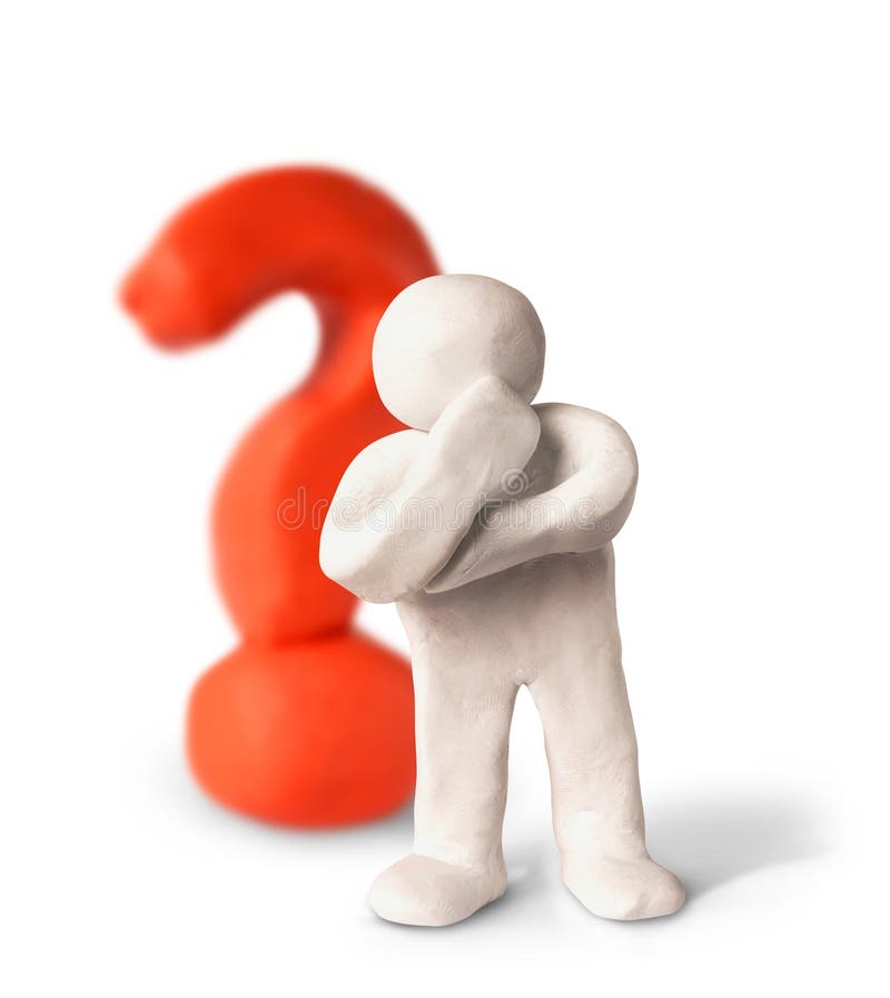 Homme Et Signe Rouge De Question Photo stock - Image of repère ...