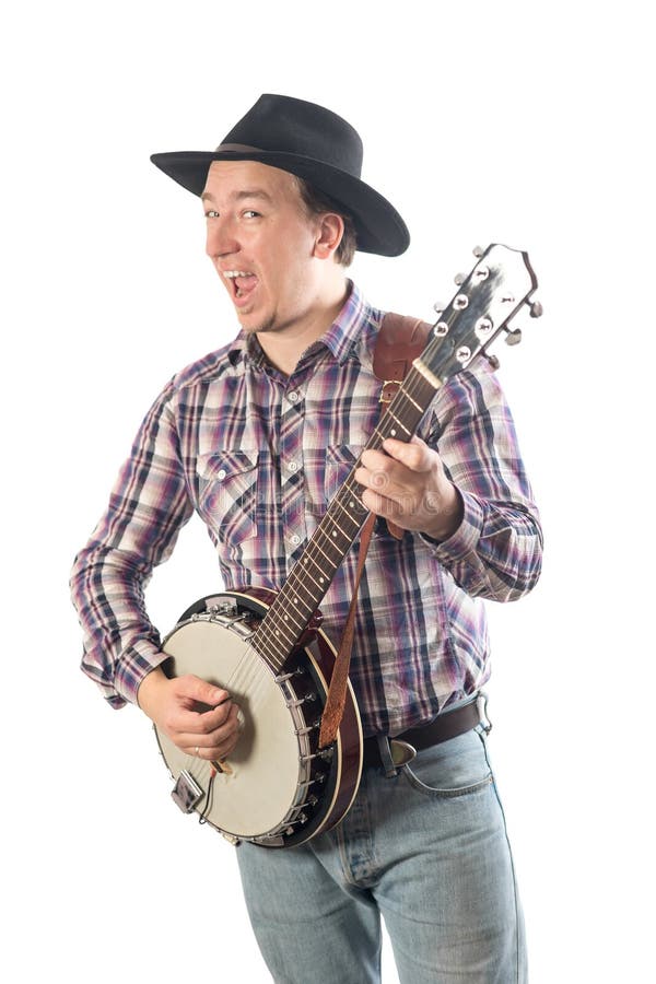 Musicien Jouant Sur Un Banjo Image stock - Image du personne ...