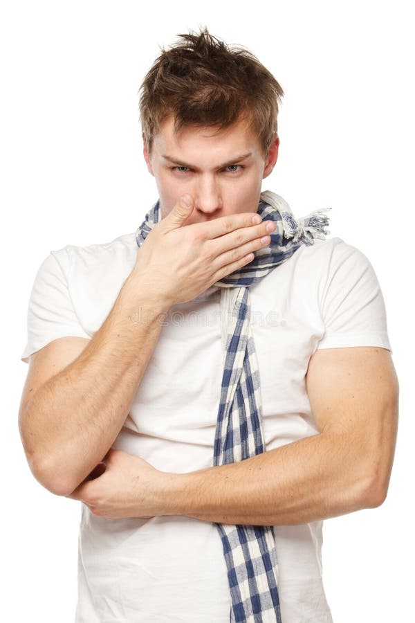 Homme malade image stock. Image du santé, paume, état - 22866681