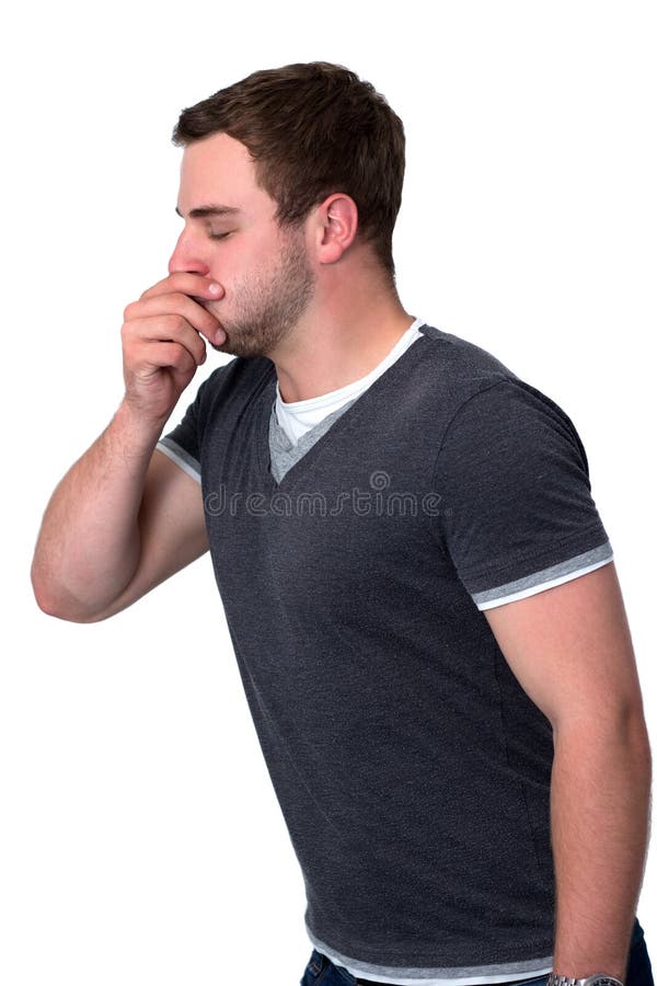 Homme Malade Toussant Dans he Est Main Image stock - Image du ...