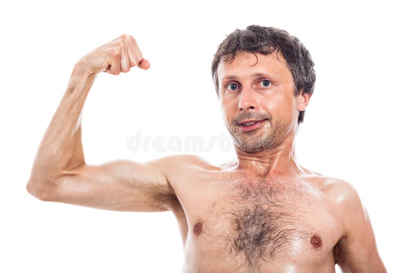 Homme Mince Montrant Le Biceps Image stock - Image du pouvoir ...